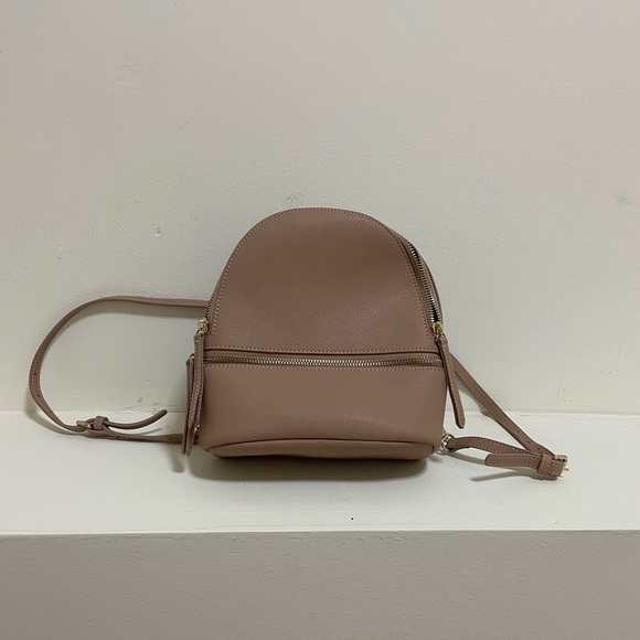 Bags | Small Pink Leather Backpack | Poshmark